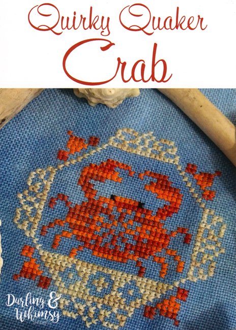 Darling and Whimsy Designs Quirky Quaker Crab - Cross Stitch Pattern ...
