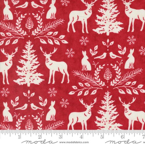 Deb Strain Woodland Winter Animal - Cardinal Red - Quilt Fabric - 123Stitch