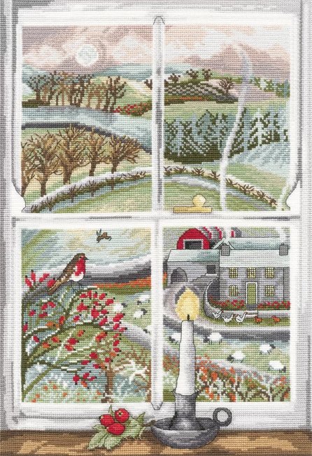 Bothy Threads Rosehip Window - Driftwood Designs- Cross Stitch Kit ...