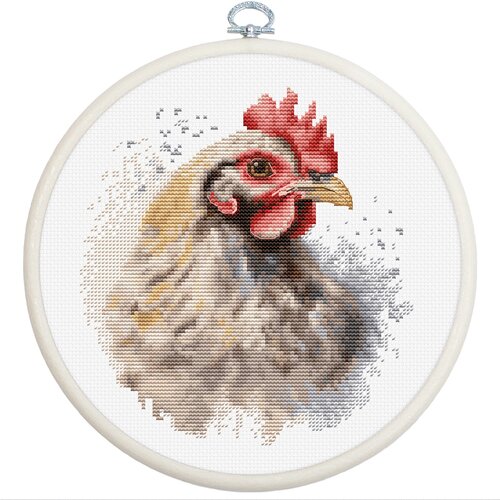 White Rooster Cross Stitch FO] She's Done! Curious Hen By Wrendale