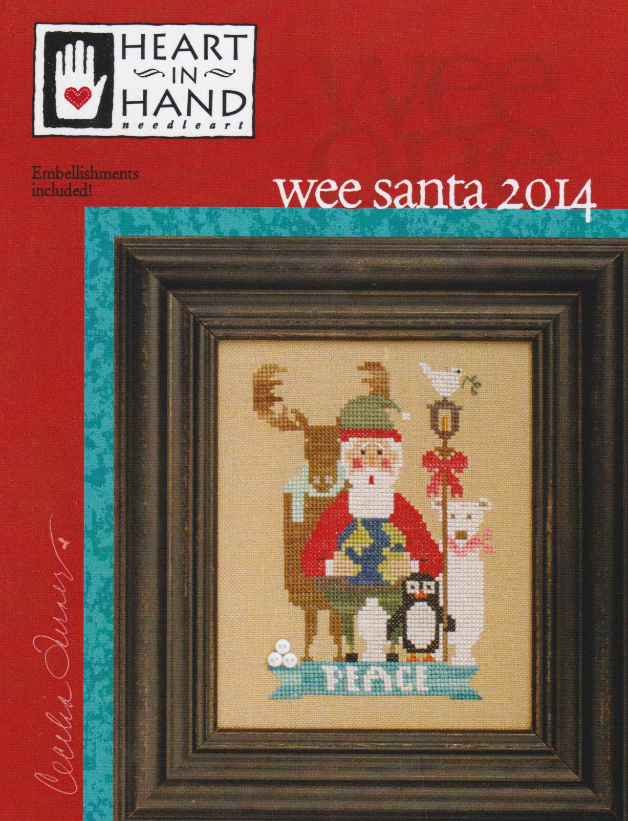 Heart In Hand Needleart Wee Santa 2014 - Christmas Cross Stitch Pattern ...