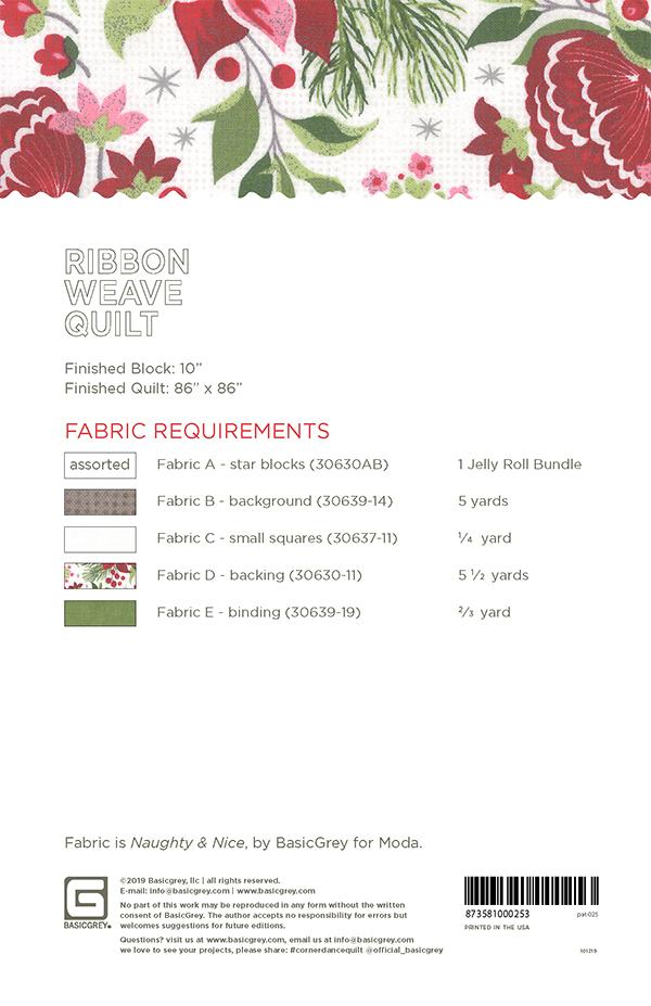 BasicGrey Ribbon Weave - Quilt Pattern - 123Stitch