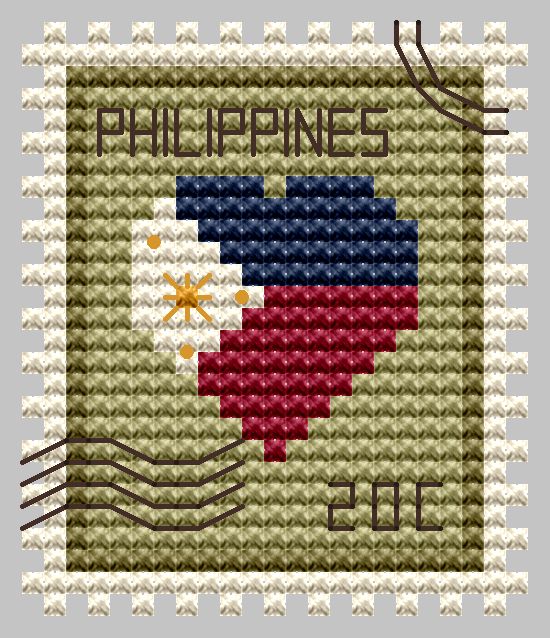 Cute Embroidery By Kate Philippines Postage Stamp - Cross Stitch ...