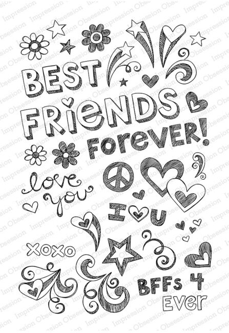 Impression Obsession Doodle Friends - Clear Stamp CL934 - 123Stitch